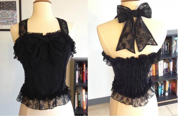 Angelic Pretty black halter top - Tops - Lace Market: Lolita Fashion Sales