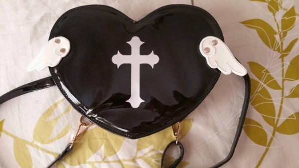 To Alice 3-Way Heart Bag with Wings in black - Bags and Purses - Lace ...