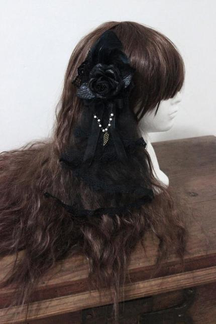Black Round headdress - Headdresses - Lace Market: Lolita Fashion Sales