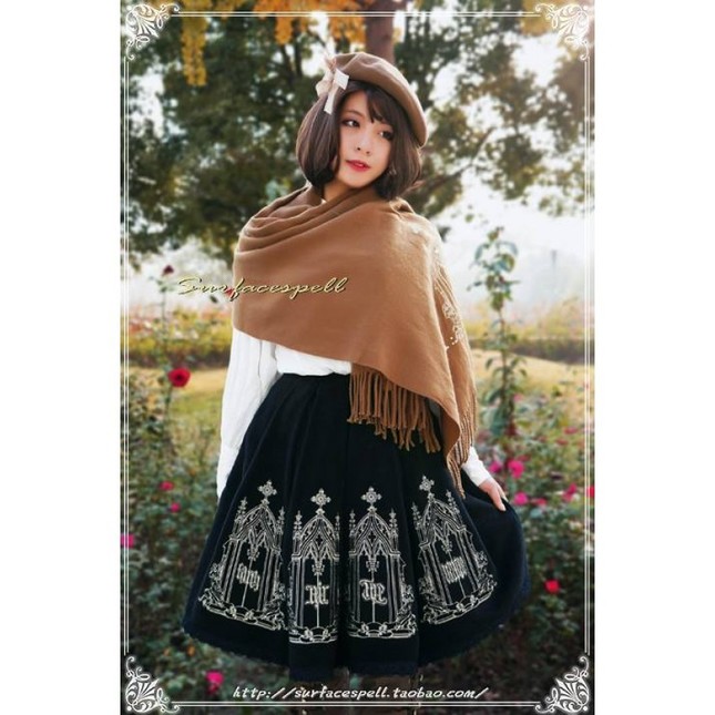 Surface Spell 'The Pantheon of Elements' Embroidered Skirt in Black × ...