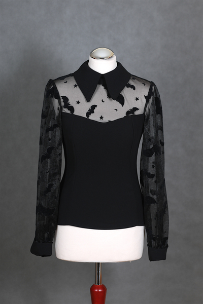 Lady Sloth Bat Rhapsody Blouse Long Sleeve with Bat Collar [XXL ...