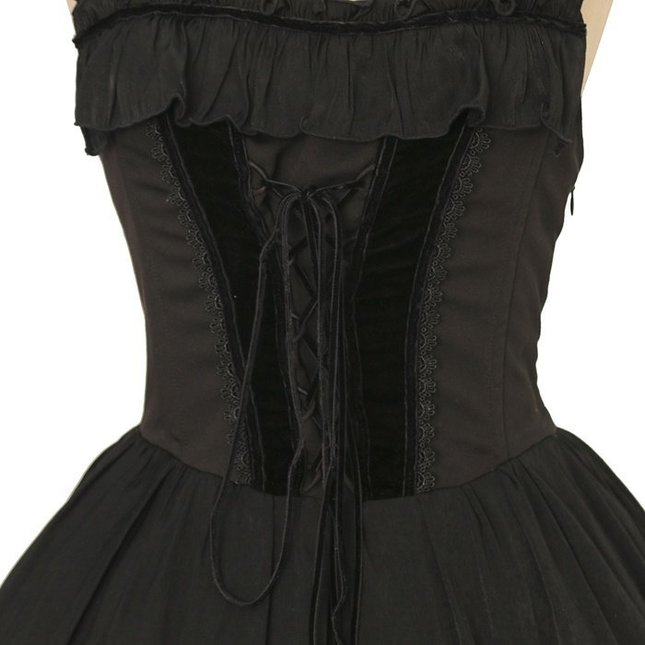 Sheglit Velvet Frill JSK - Dresses - Lace Market: Lolita Fashion Sales