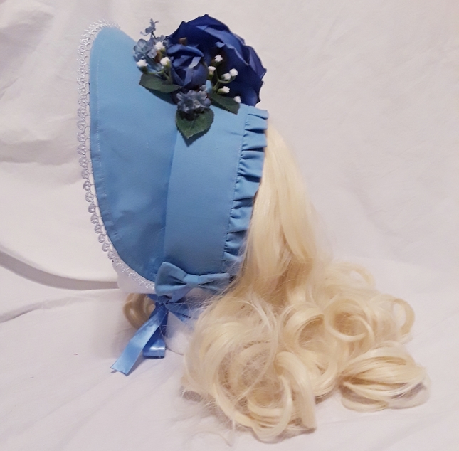 Handmade Blue Rose Classic Half Bonnet - Hair Accessories - Lace Market ...