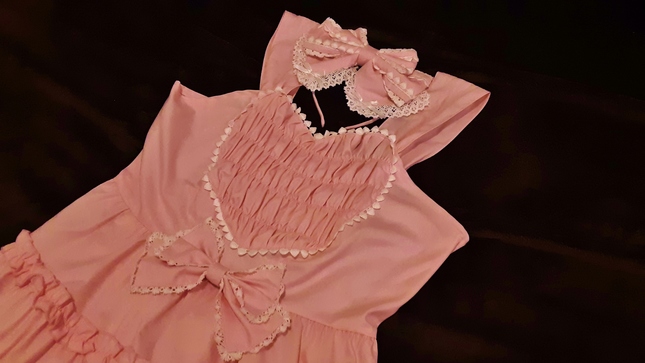 Bodyline Pink and White Heartful Wish JSK and Headbow Set (L445) Size ...