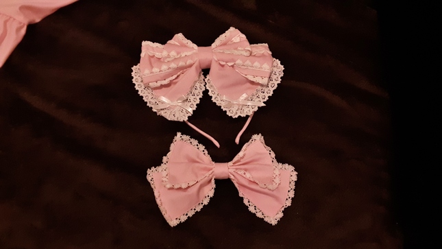 Bodyline Pink and White Heartful Wish JSK and Headbow Set (L445) Size ...