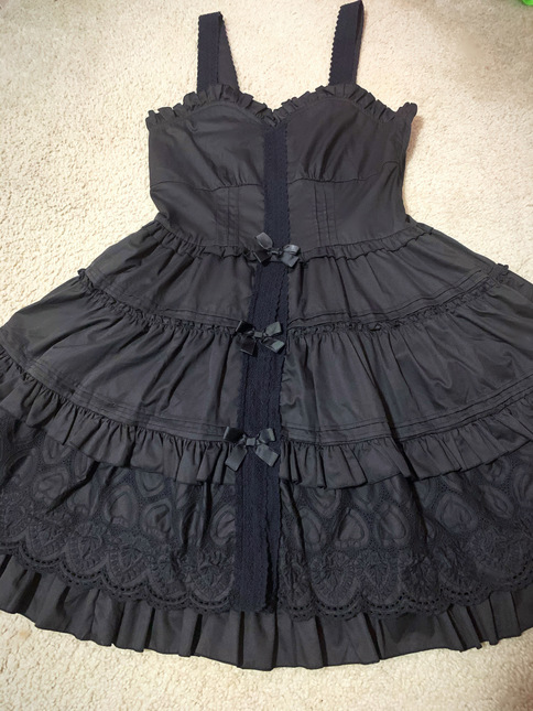 Bodyline 2L Black heart JSK L XL XXL GOTHIC KURO plus size friendly ...