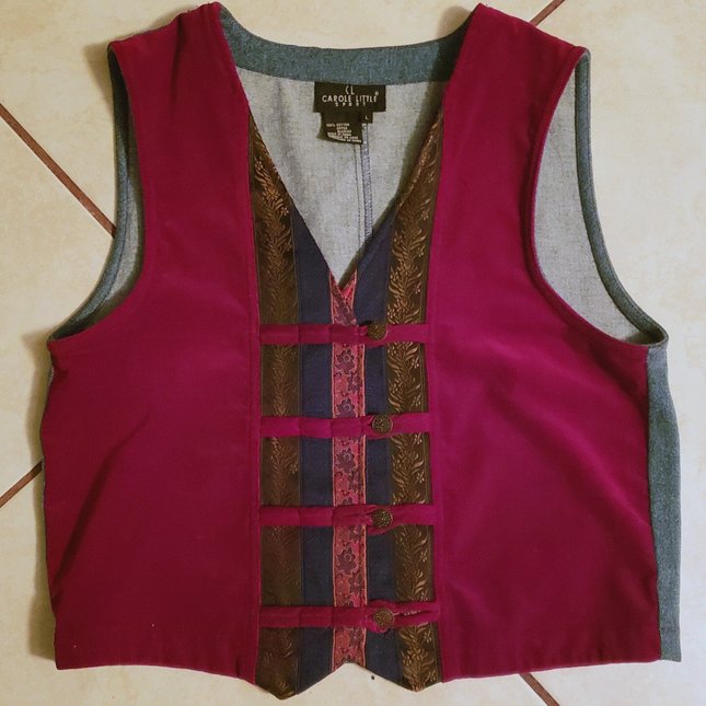 Vintage red velvet vest - Outerwear - Kei Market: Buy and Sell Japanese ...