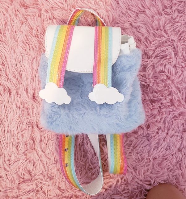 Dollskill rainbow fur backpack - Bags and Purses - Kei Market: Buy and ...