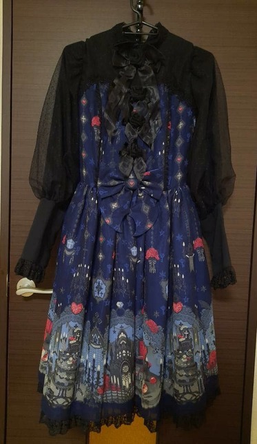 Angelic Pretty Ghost Night Bride OP in Navy - Dresses - Lace Market ...