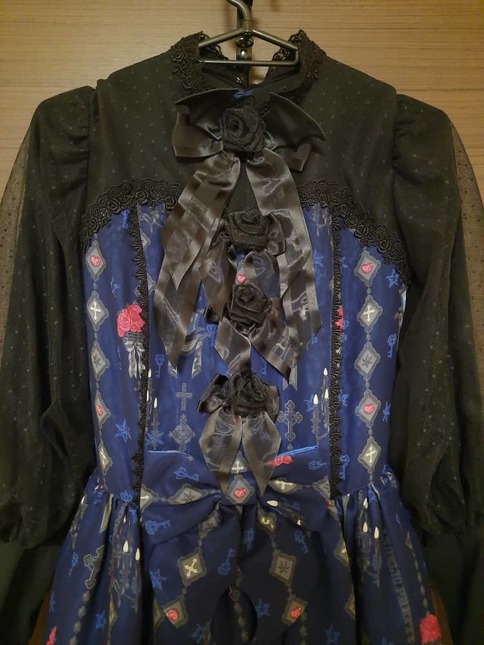 Angelic Pretty Ghost Night Bride OP in Navy - Dresses - Lace Market ...