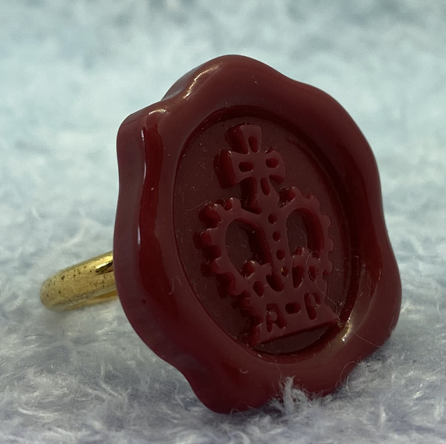 Angelic pretty Sealing Stamp Ring wine red - Rings - Lace Market ...
