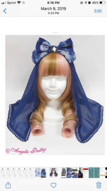 Angelic pretty Cecelia Cross OP with headband veil and stockings - One ...