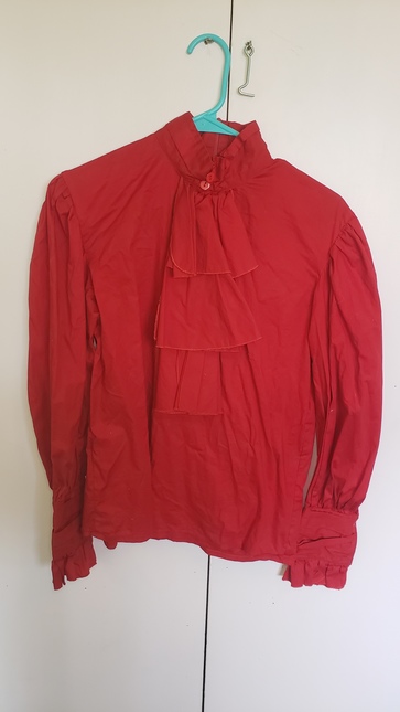 Offbrand red jabot blouse - Blouses - Lace Market: Lolita Fashion Sales