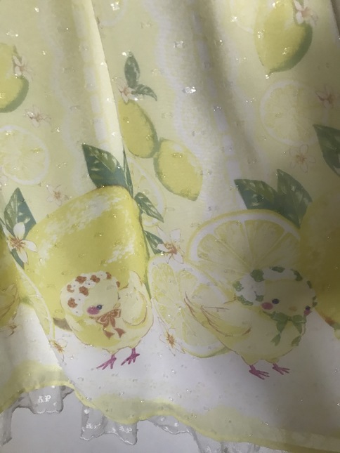 Angelic Pretty Fruity Lemon JSK + Clip in Yellow - Jumperskirt - Lace ...