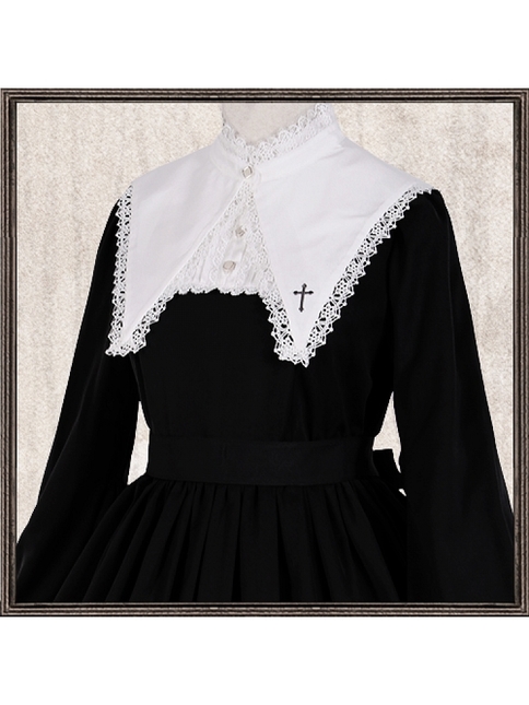 Nameless Poem Nun Collar in White - Outerwear - Lace Market: Lolita ...