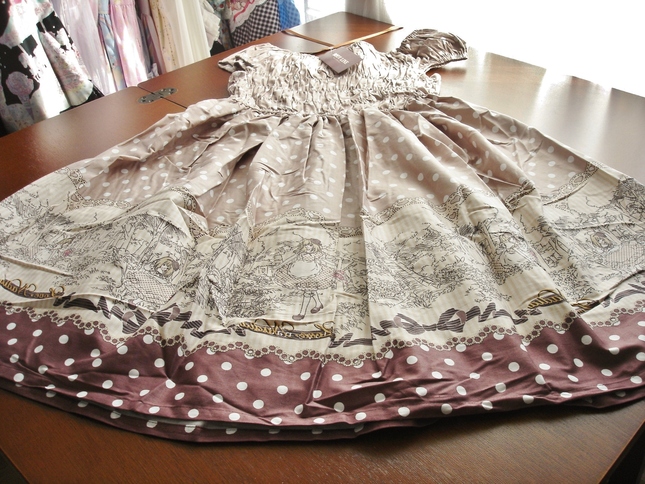 Bodyline Brown Love Nadia JSK (Cap Sleeve OP) Size M NWT with Print ...