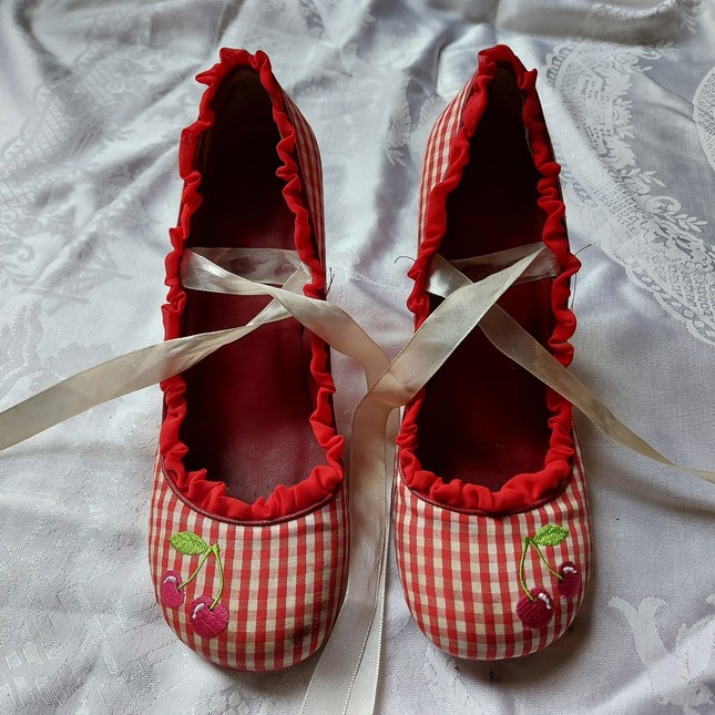 Irregular choice red gingham heels with cherry detail UK6 - Shoes ...
