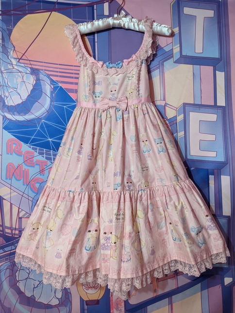 Angelic Pretty - Fancy Paper Dolls Tiered JSK in pink - Dresses - Lace ...
