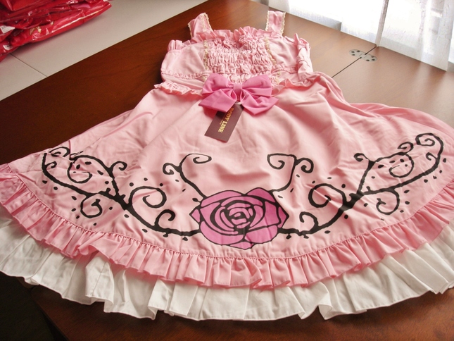 Bodyline Pink Phenan Rose Print JSK (L164) Size M NWT - Dresses - Lace ...