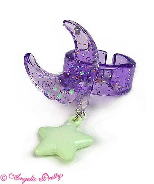 Angelic Pretty Melty Moon ring in Lavender - Rings - Lace Market ...