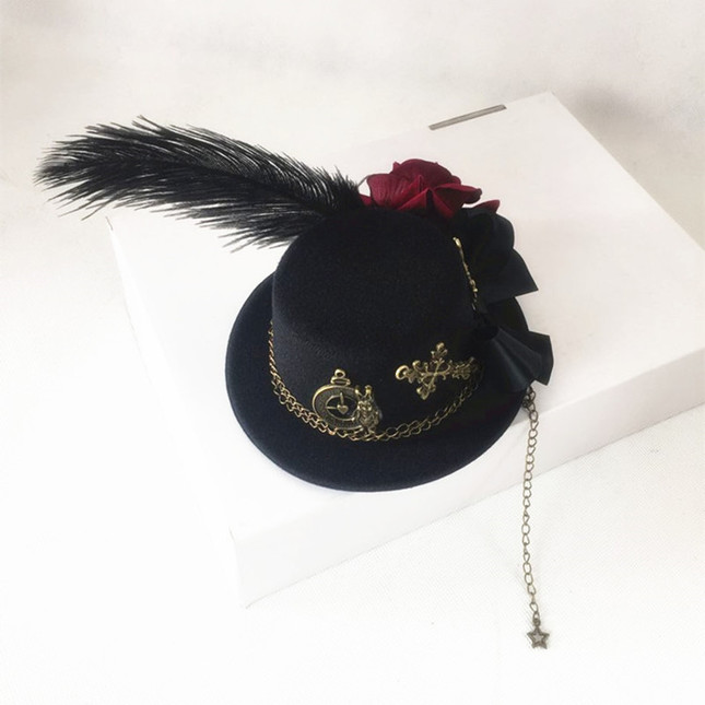 Feather Vintage Top Hat - Hair Accessories - Lace Market: Lolita ...