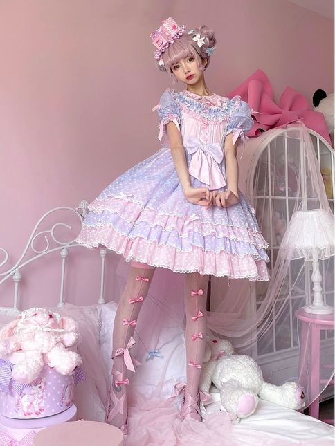 CC Cat Sweet doll OP in lav x pink - One Piece - Lace Market: Lolita ...