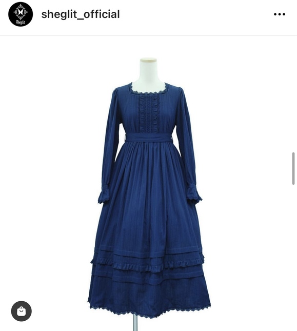 Sheglit Long Puff One Piece Dress in Navy - Dresses - Lace Market ...