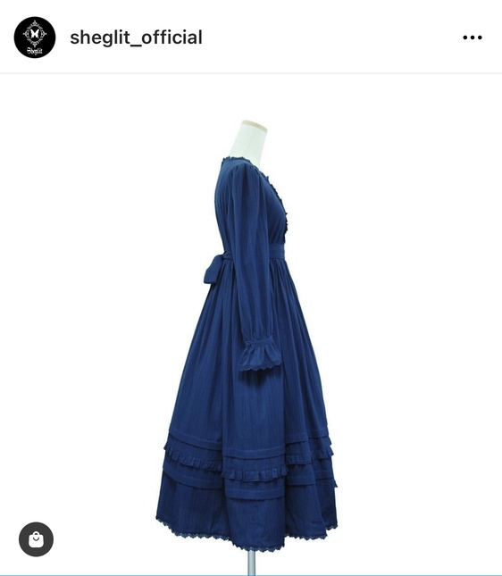 Sheglit Long Puff One Piece Dress in Navy - Dresses - Lace Market ...