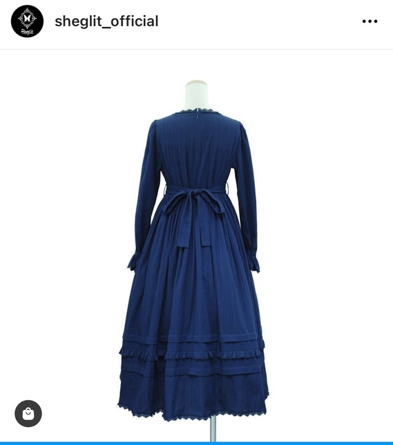 Sheglit Long Puff One Piece Dress in Navy - Dresses - Lace Market ...