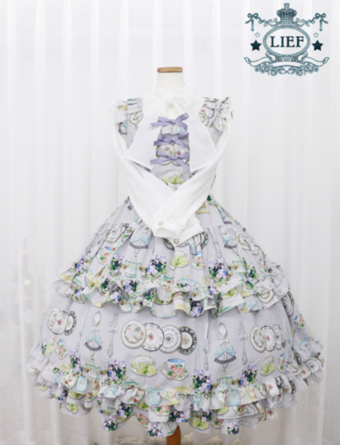 Lief - Seraphic Cutlery JSK in Grey - Dresses - Lace Market: Lolita ...