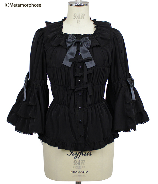 Princess Sleeve square neck Blouse in black - Tops - Lace Market ...