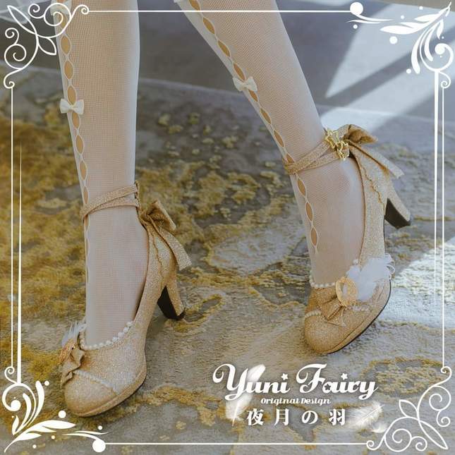Yuni Fairy Gold Glitter Heels - Size 40 - Shoes - Lace Market: Lolita ...