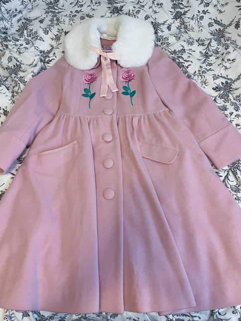 Rose Embroidery 🌹 coat in pink - Coats - Lace Market: Lolita Fashion Sales