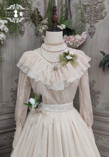 Miss Point Beige Lace Blouse - Tops - Lace Market: Lolita Fashion Sales