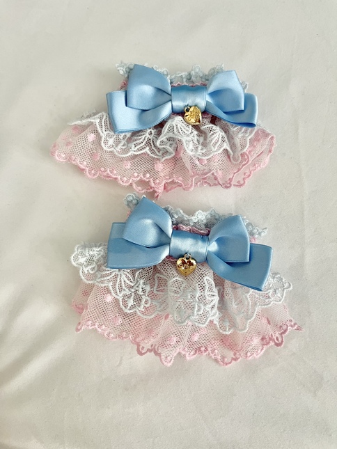 AP Heart Charm Color Scheme Wrist Cuffs in Pink x Sax - Gloves and ...