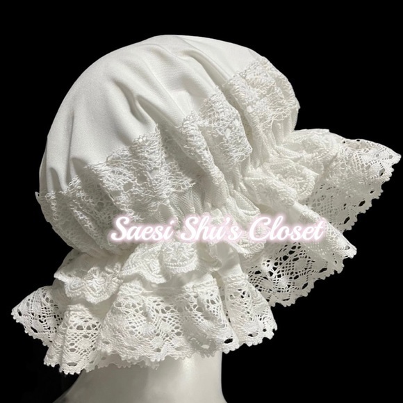 NEW Rococo Classic Lolita Double Layered Lace Bonnet White - Hair ...