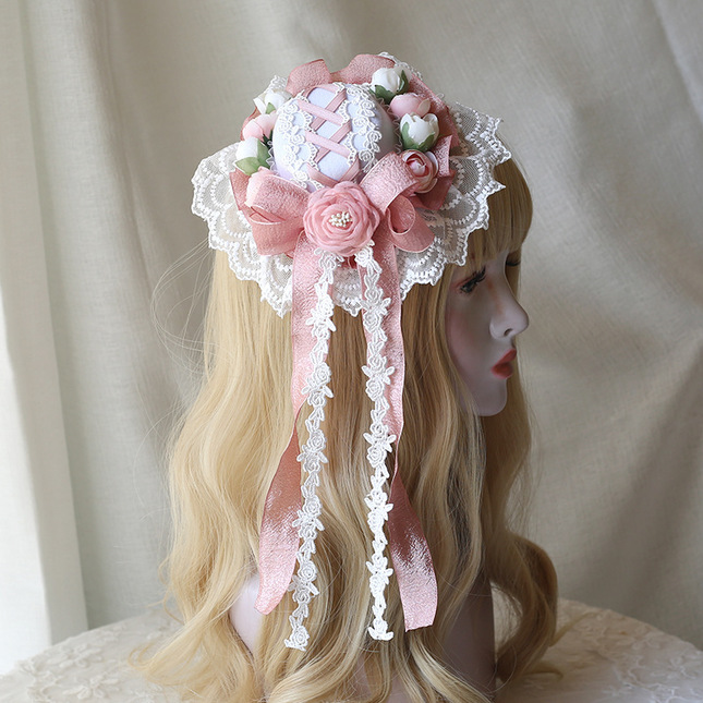 Sweet Lolita Flowers Little Top Hat - Hair Accessories - Lace Market ...