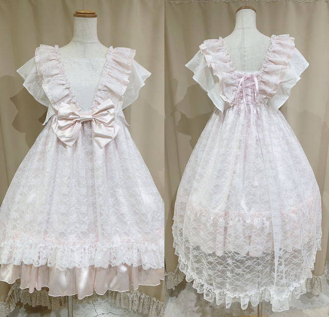 mr corset pink flower lace dress - Dresses - Lace Market: Lolita ...