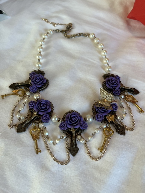 Necrosarium Purple Rose Necklace - Necklaces/Choker/Collar - Lace ...
