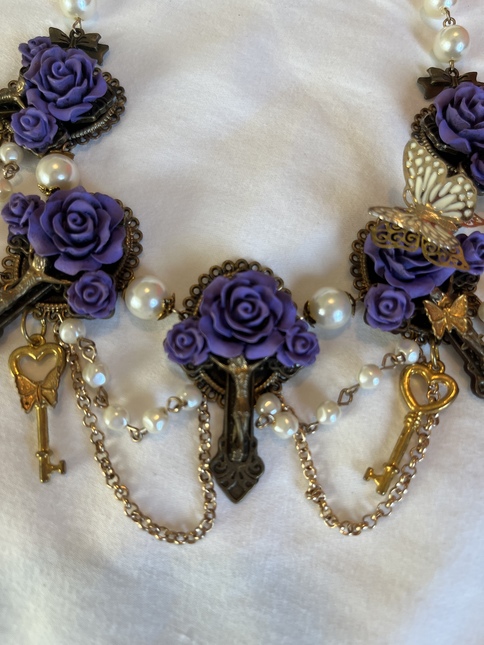 Necrosarium Purple Rose Necklace - Necklaces/Choker/Collar - Lace ...