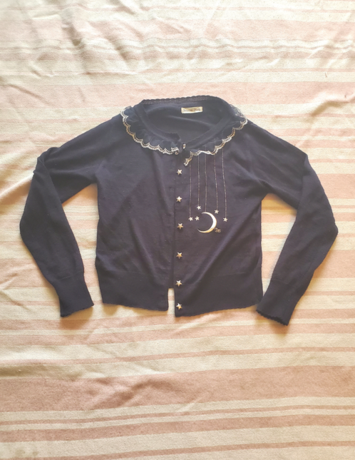 IW Moon and Stars Embroidery Cardigan - Outerwear - Lace Market: Lolita ...