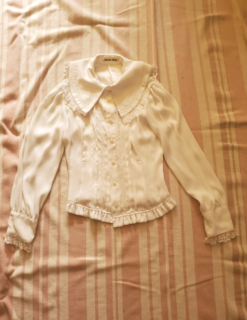 IW Wide Collar Blouse with Cross Lace - Tops - Lace Market: Lolita ...