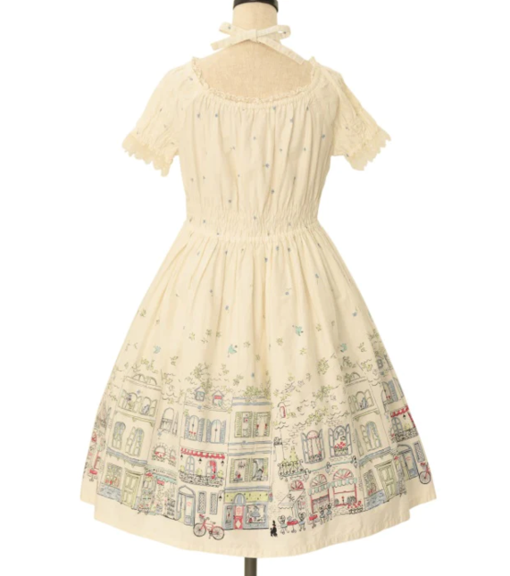 Emily Temple Cute Street Print Shirring OP - Dresses - Lace Market ...
