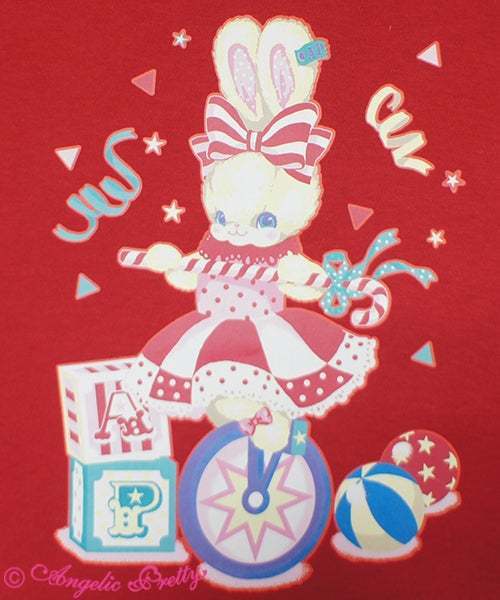 Angelic Pretty Fantasy Theater Print T-Shirt Red Circus Bunny - Cutsews ...