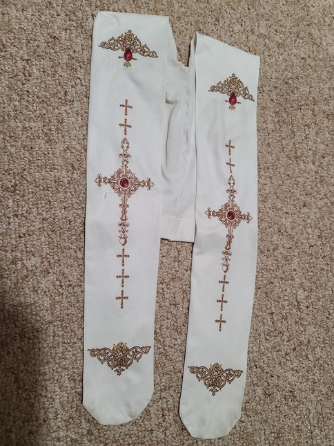Red Maria Lolita Cross Gold and Ruby Tights - Socks and Tights - Lace ...
