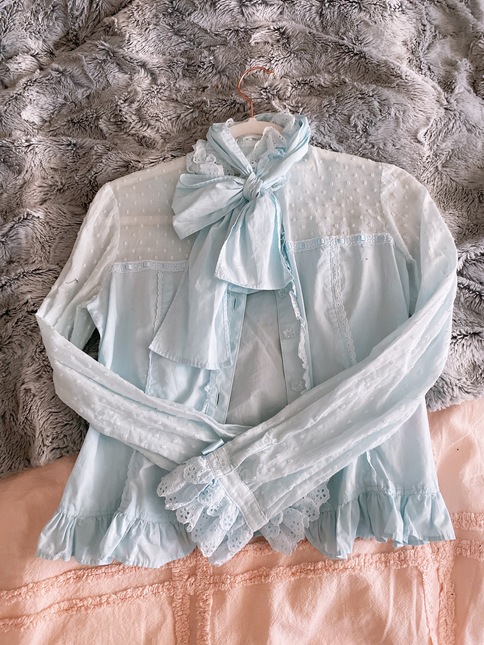 AP Flower princess standing collar bowtie blouse - Tops - Lace Market ...