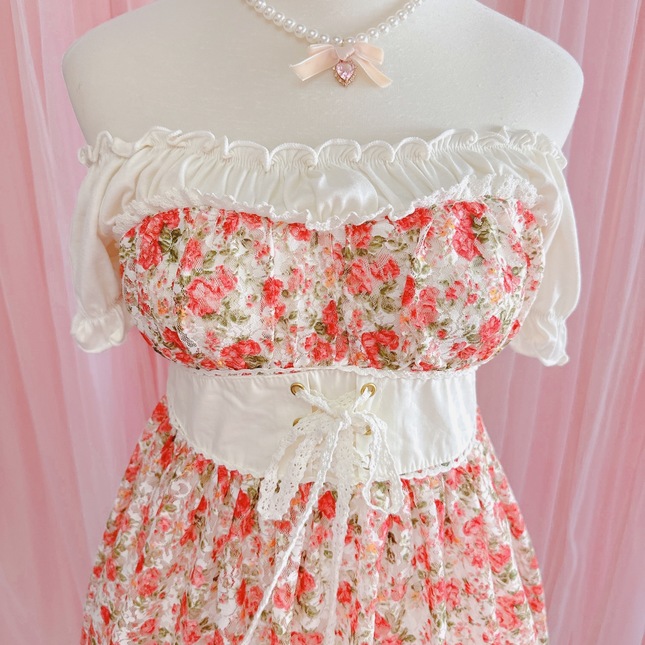 🍒Japan brand Liz Lisa small roses off shoulder dress🍒 - Dresses - Kei ...