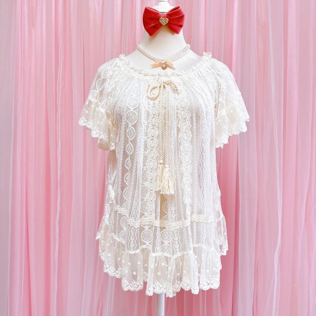 🍒Japan brand Liz Lisa off shoulder see through lace blouse🍒 - Tops ...