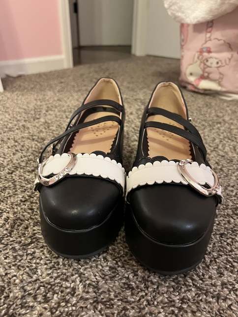 Antaina heart buckle platform shoes - Shoes - Lace Market: Lolita ...