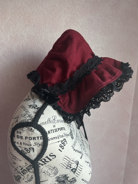 Gothic Floppy Bonnet - Hair Accessories - Lace Market: Lolita Fashion Sales